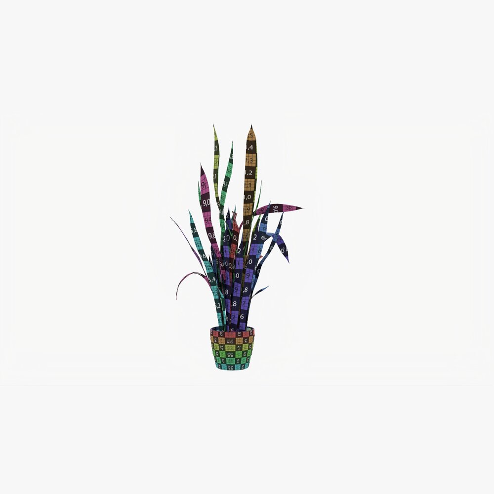 Tall Snake Plant in Black Ribbed Pot Modelo 3D - Descargar Planta de ...
