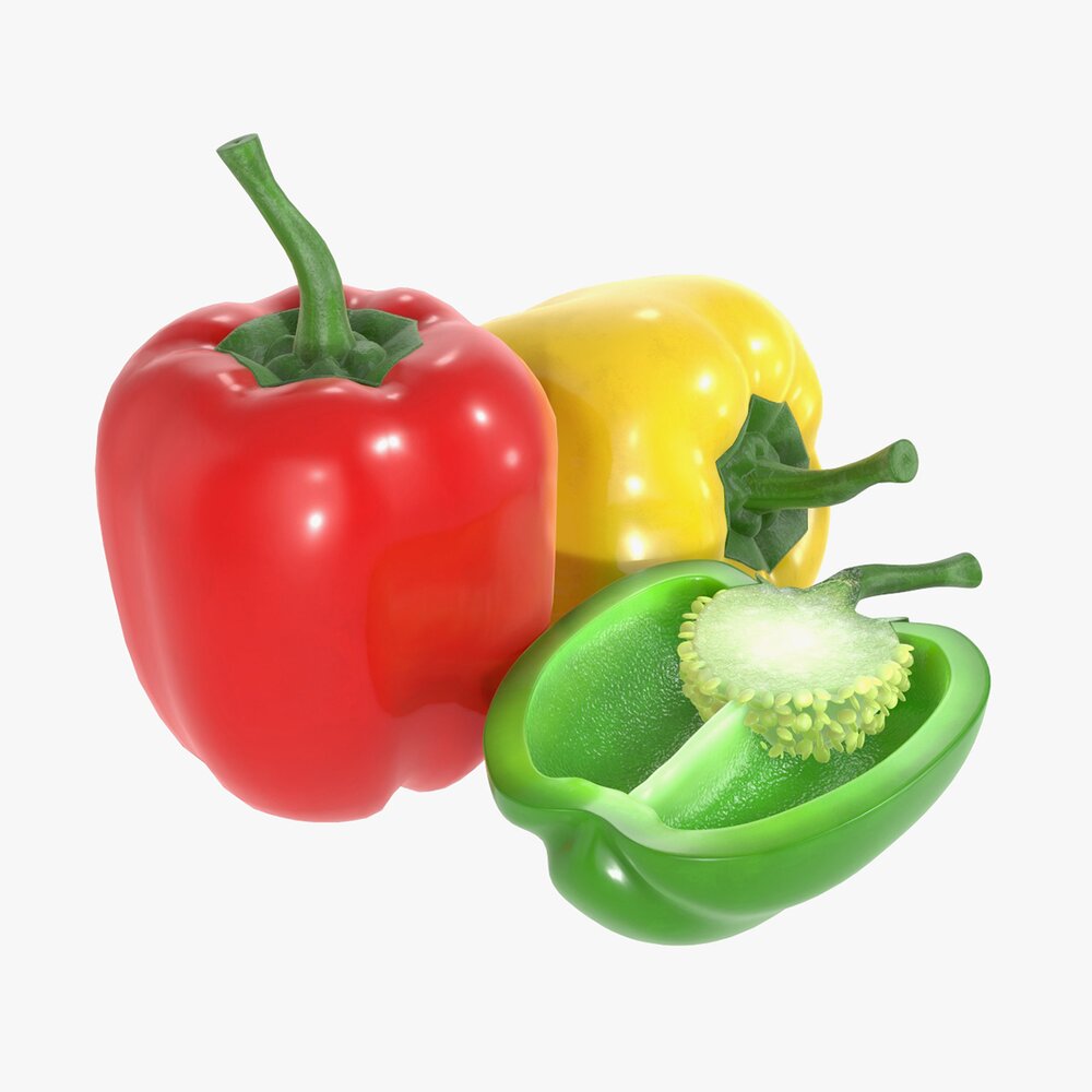 Pepper Bell Comp 01 3D model - Download Vegetables on 3DModels.org