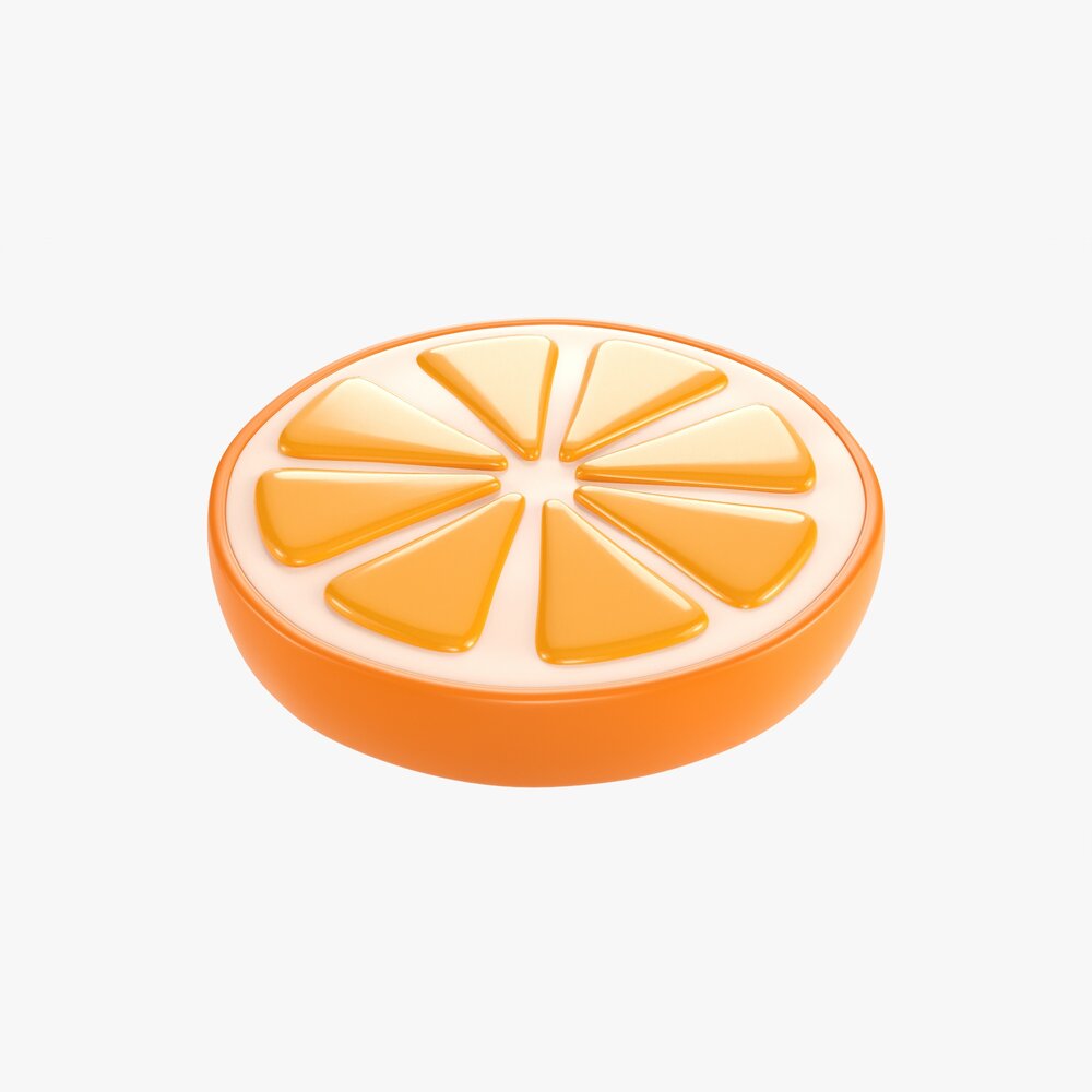 Stylized Orange Slice 02 3D model - Download Fruit on 3DModels.org