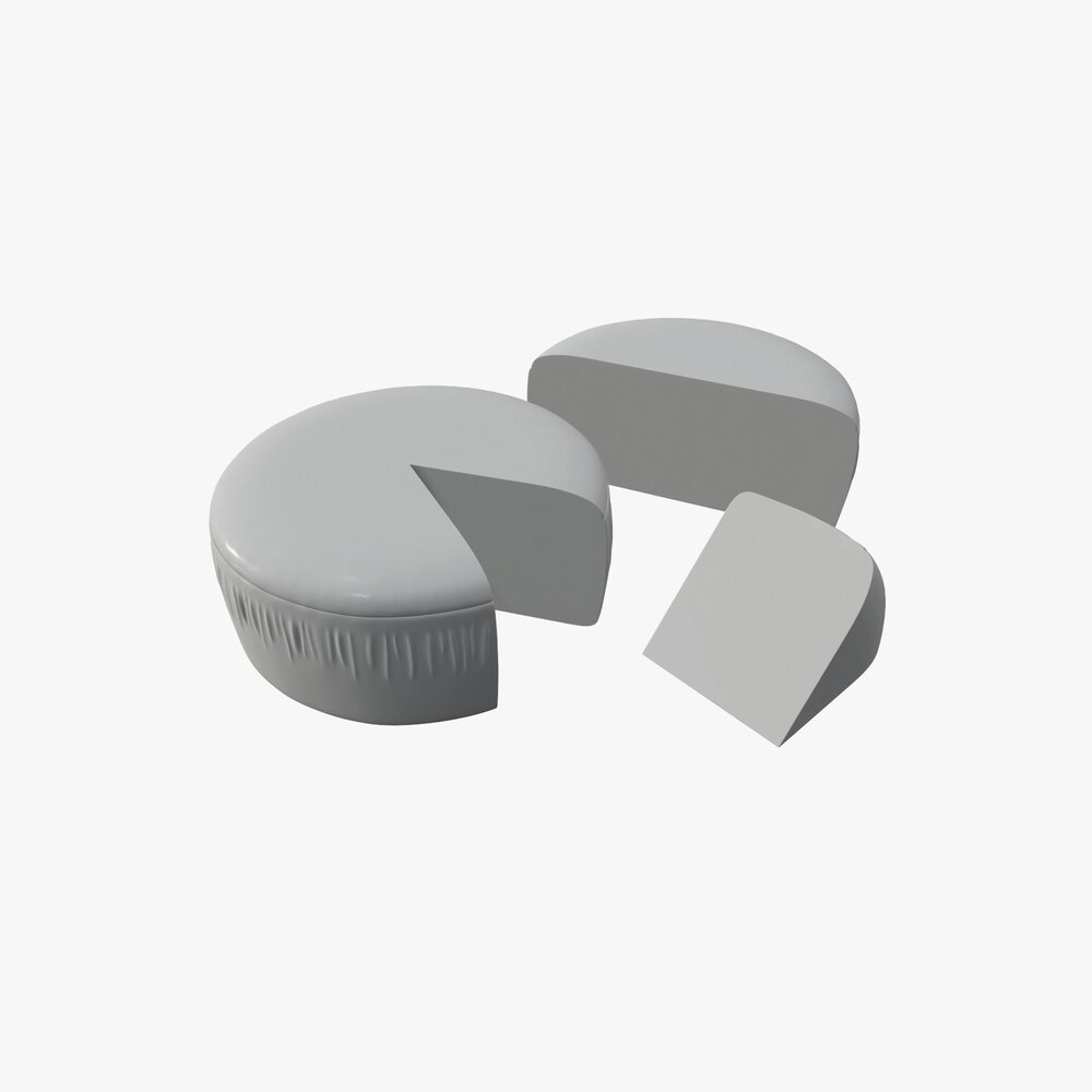 Wheel of Aged Cheese with Sliced Portions 3D model - Download Dairy ...