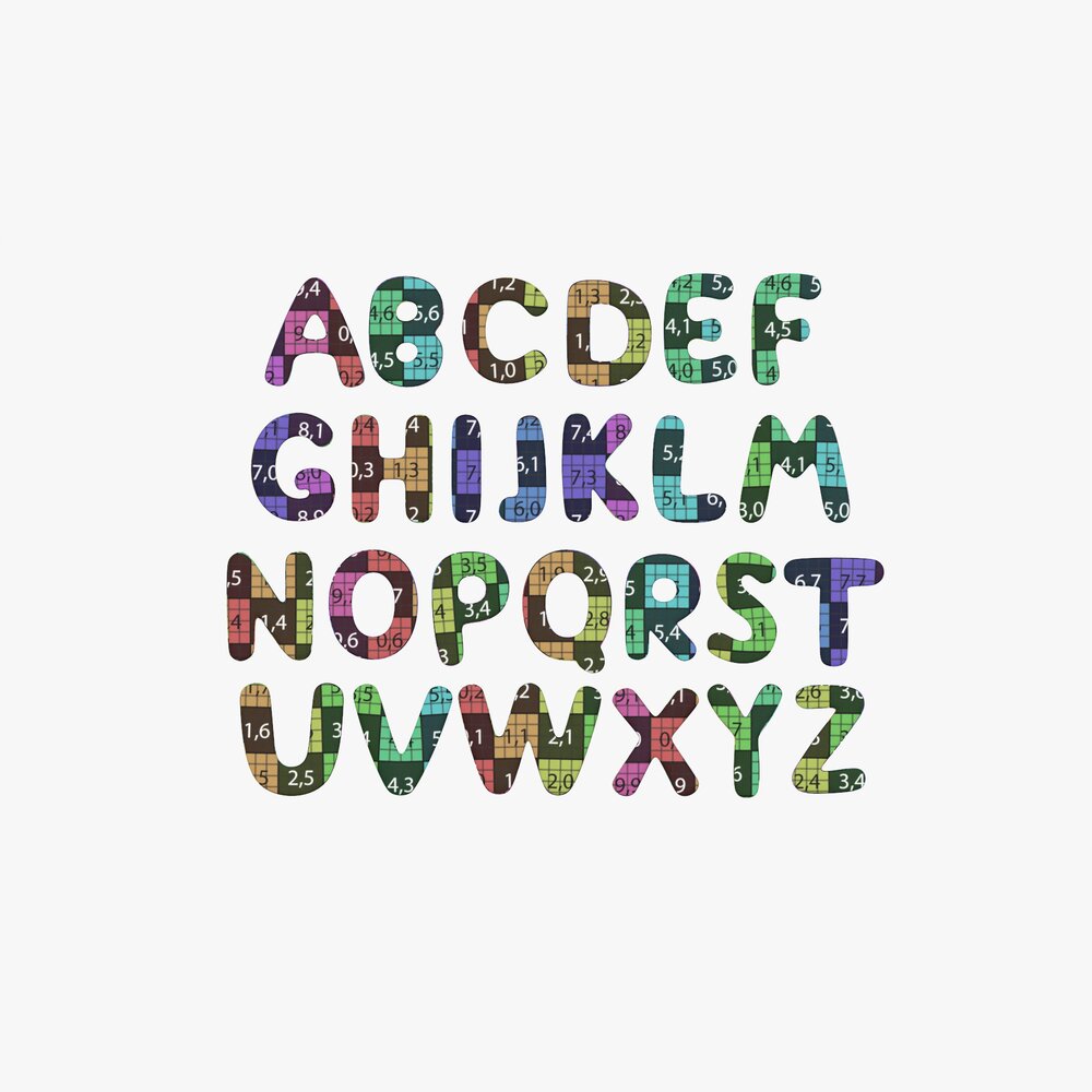Colorful English Alphabet Letters with Glossy Finish 3D model ...