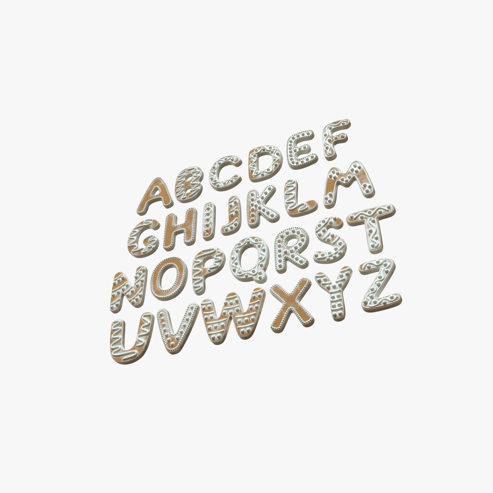 Decorated Alphabet Letters with Icing Patterns 3D model - Download ...