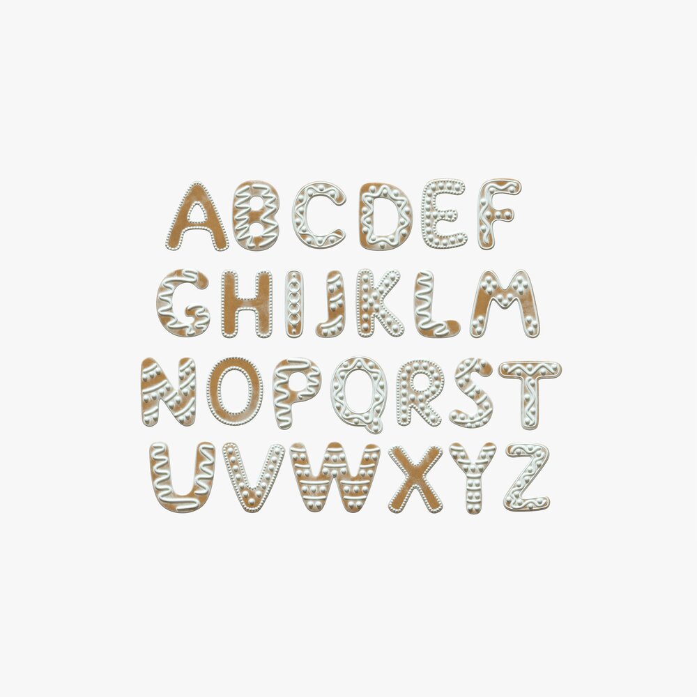 Decorated Alphabet Letters with Icing Patterns 3D model - Download ...