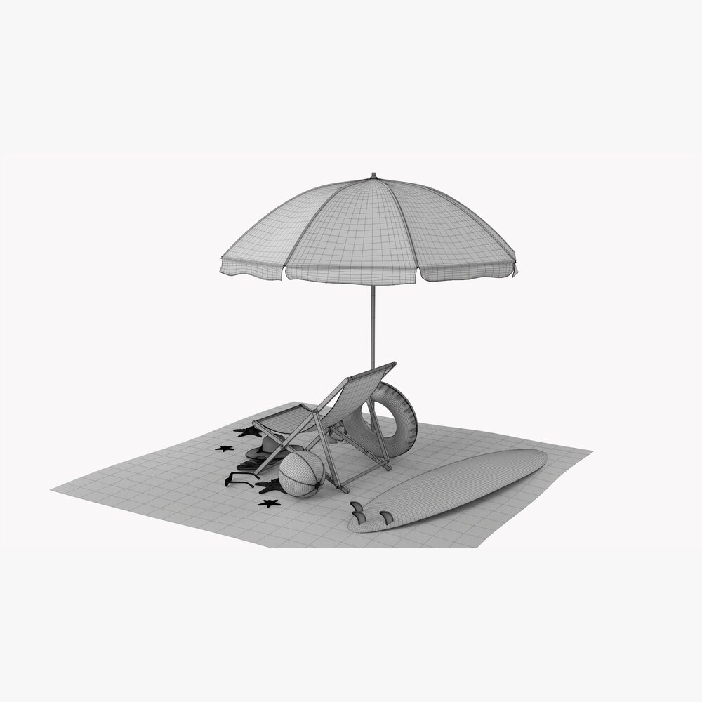 Sunny Beach Composition 3D model - Download Armchair on 3DModels.org