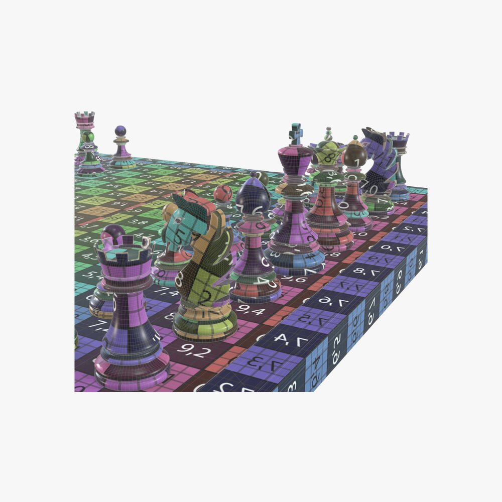 Chess Board Game Pieces 3D model - Download Toys on 3DModels.org