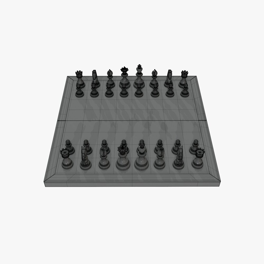 Chess Board Game Pieces 3D model - Download Toys on 3DModels.org