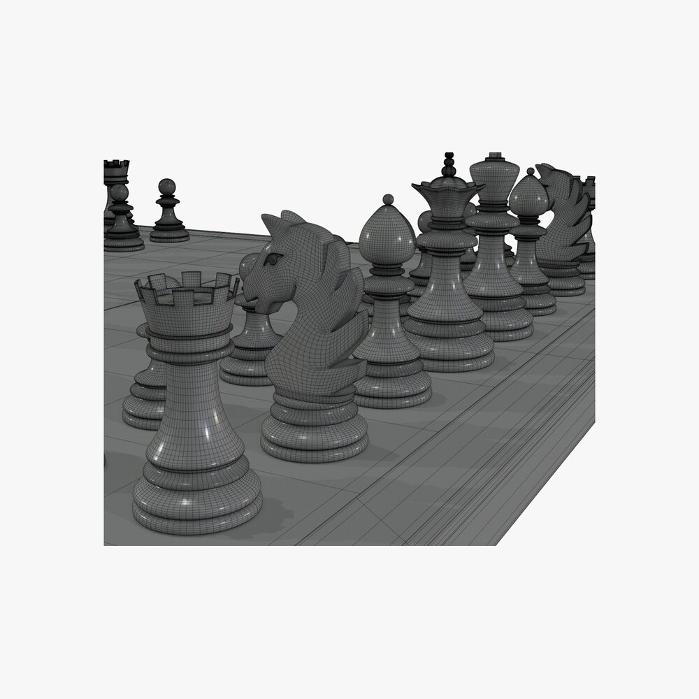 Chess Board Game Pieces 3D model - Download Toys on 3DModels.org