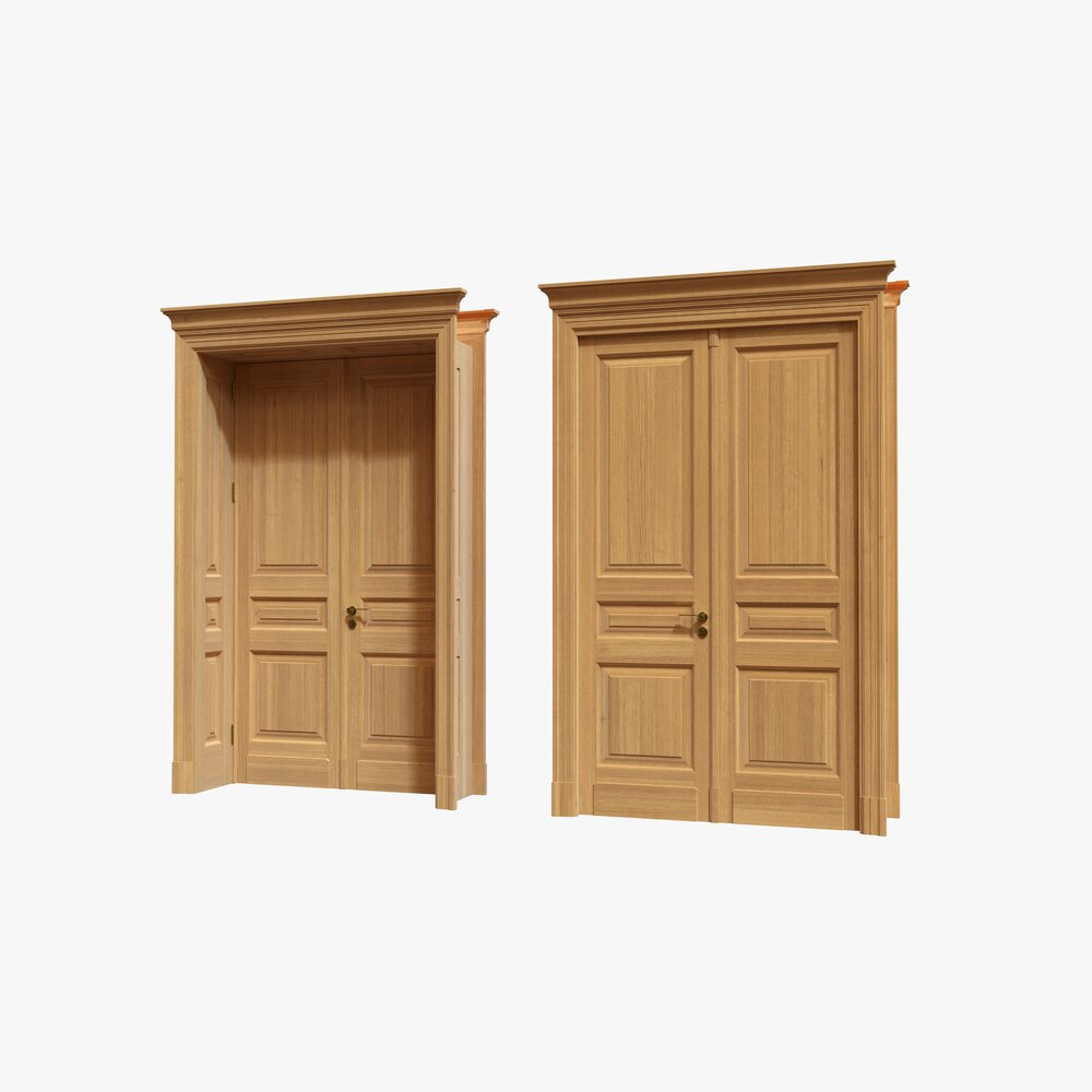 Classsic Door With Portal 01 Double 3D model - Download Building ...