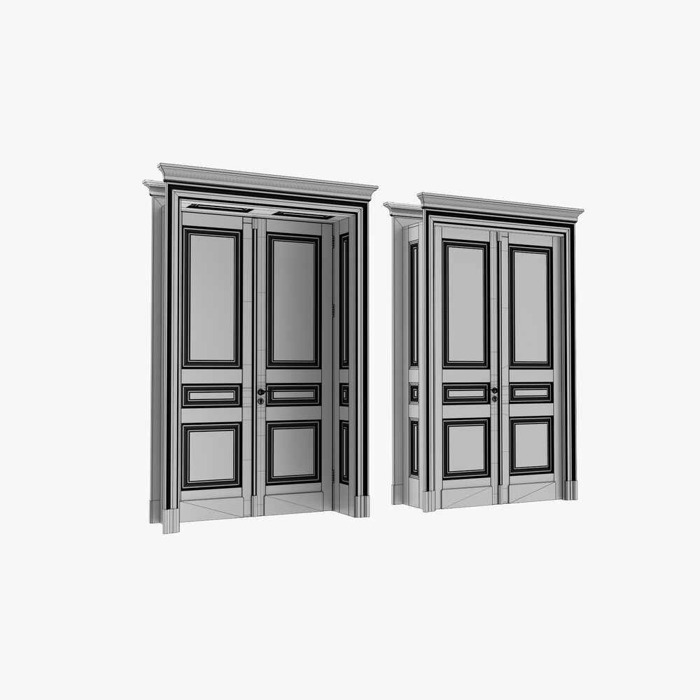 Classsic Door With Portal 01 Double 3D model - Download Building ...