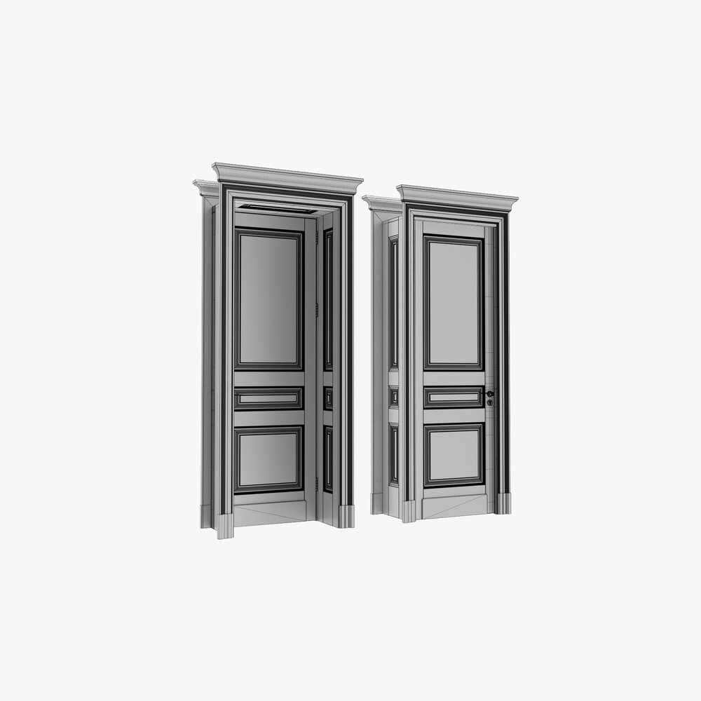 Classsic Door With Portal 01 3D model - Download Building components on ...
