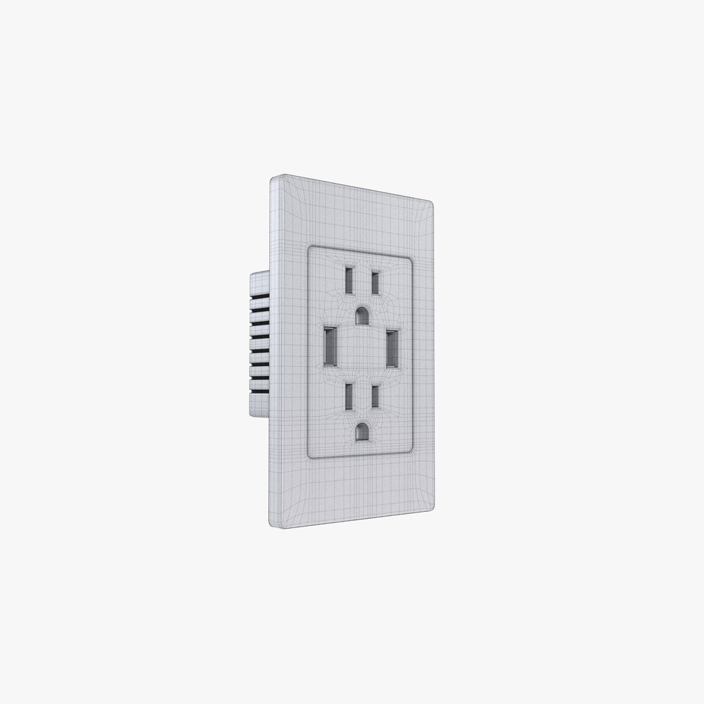 Double Outlet With Usb Ports Us 3D model - Download Building components ...