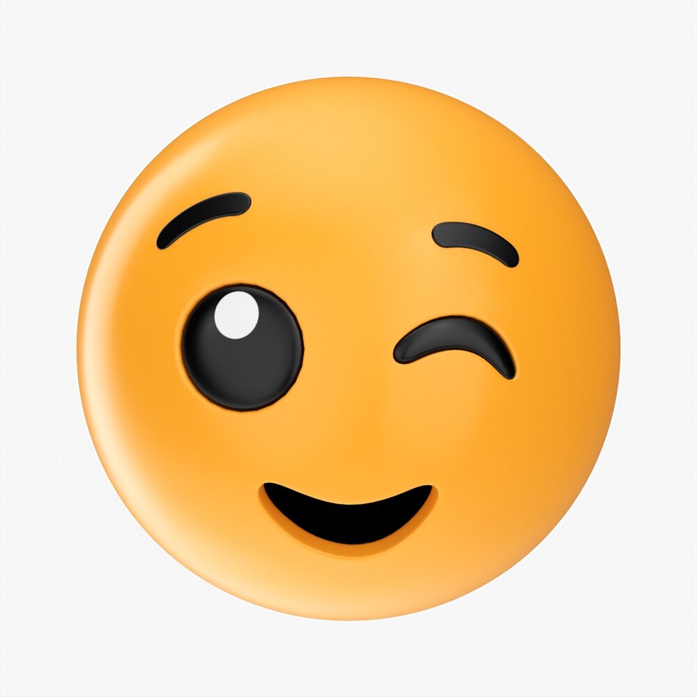 Emoji Guiñando un Ojo Modelo 3D - Descargar Símbolos on 3DModels.org