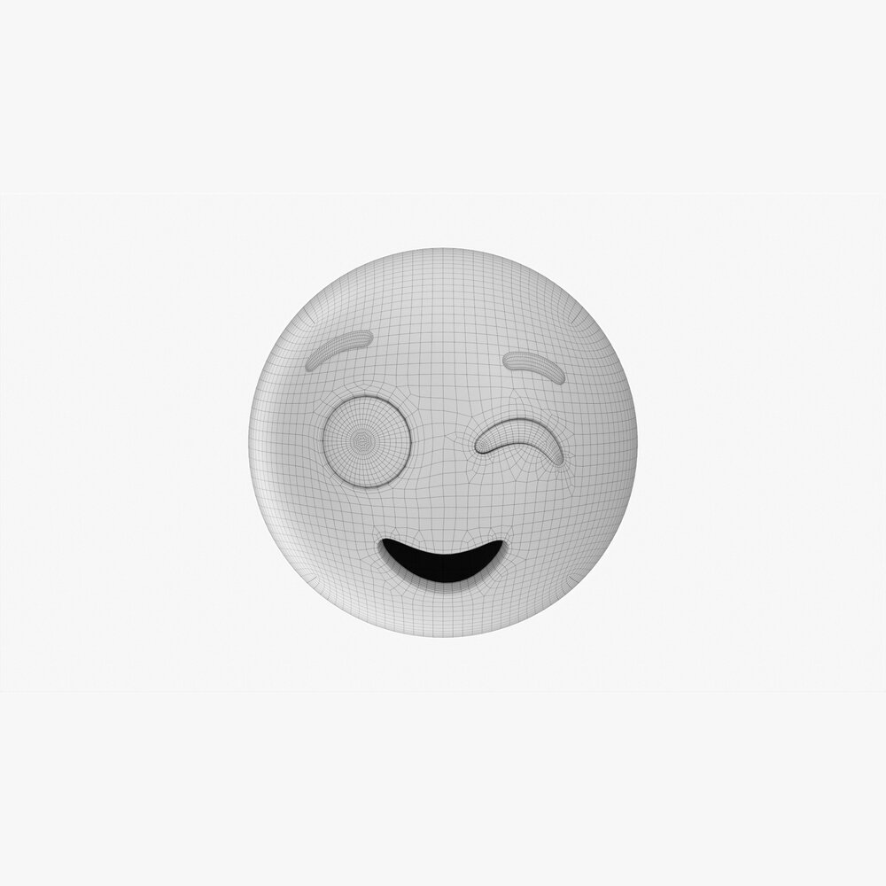 Emoji 004 Winking 3D model - Download Symbols on 3DModels.org