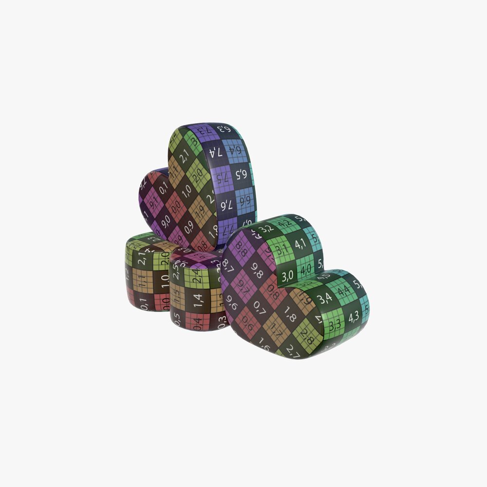 Marshmallows Candy Heart Shape 3D model - Download Dessert on 3DModels.org