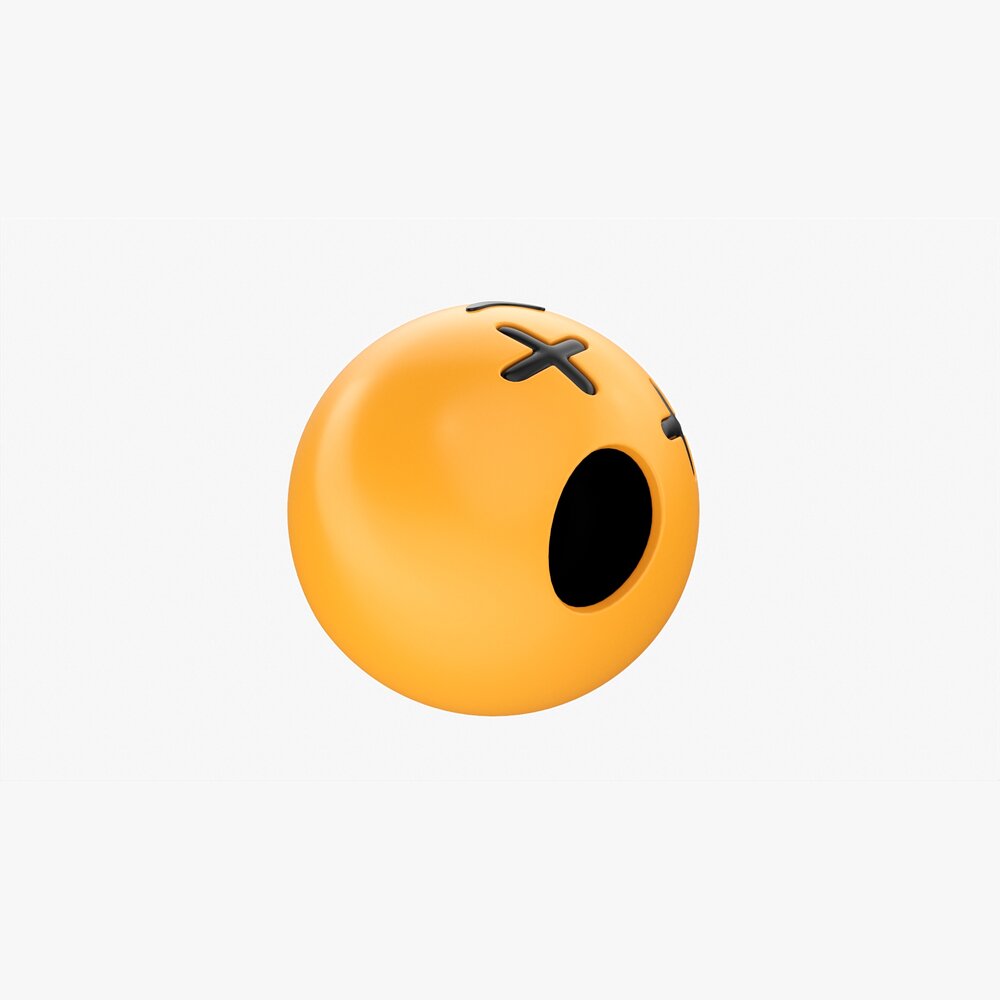 Emoji with X Eyes and Open Mouth 3D model - Download Symbols on ...