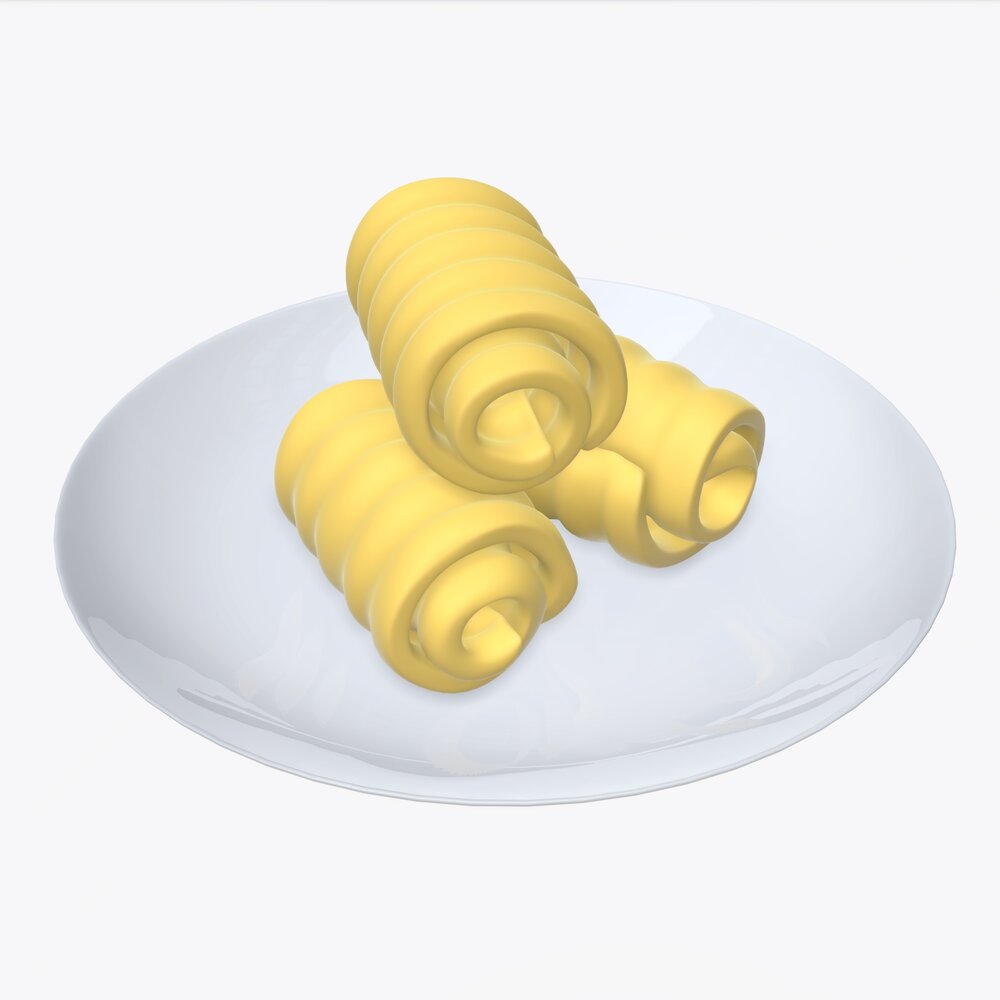 Butter On Plate 3D model - Download Dairy, Bakery on 3DModels.org