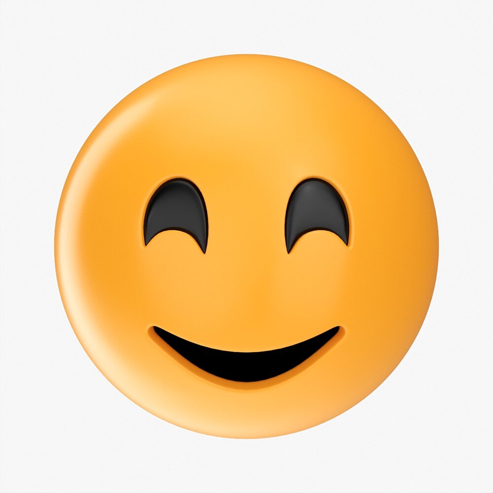 Emoji 043 Smiling With Smiling Eyes 3D model - Download Symbols on ...