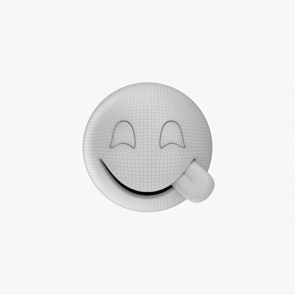 Emoji 051 Large Smiling With Smiling Eyes And Tongue 3D model ...
