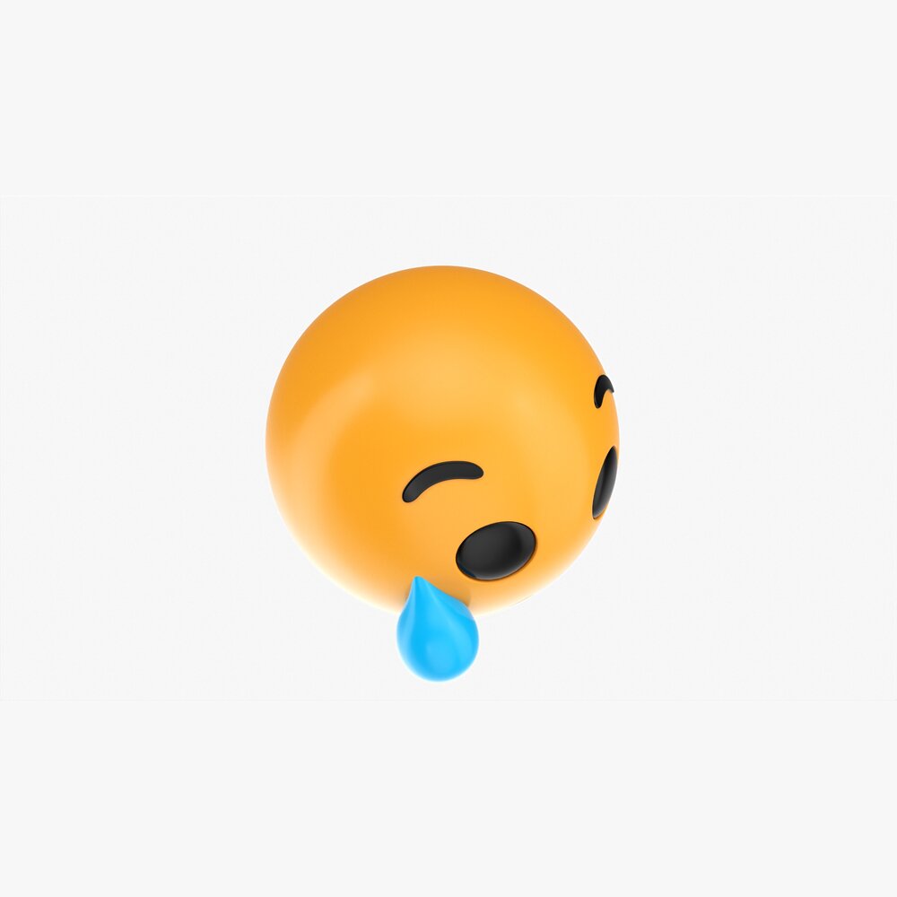 Emoji 053 Crying With Tear 3D model - Download Symbols on 3DModels.org