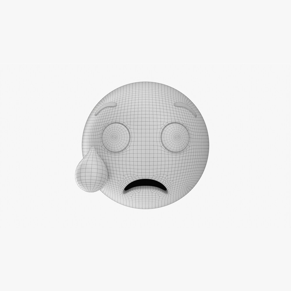 Emoji 053 Crying With Tear 3D model - Download Symbols on 3DModels.org