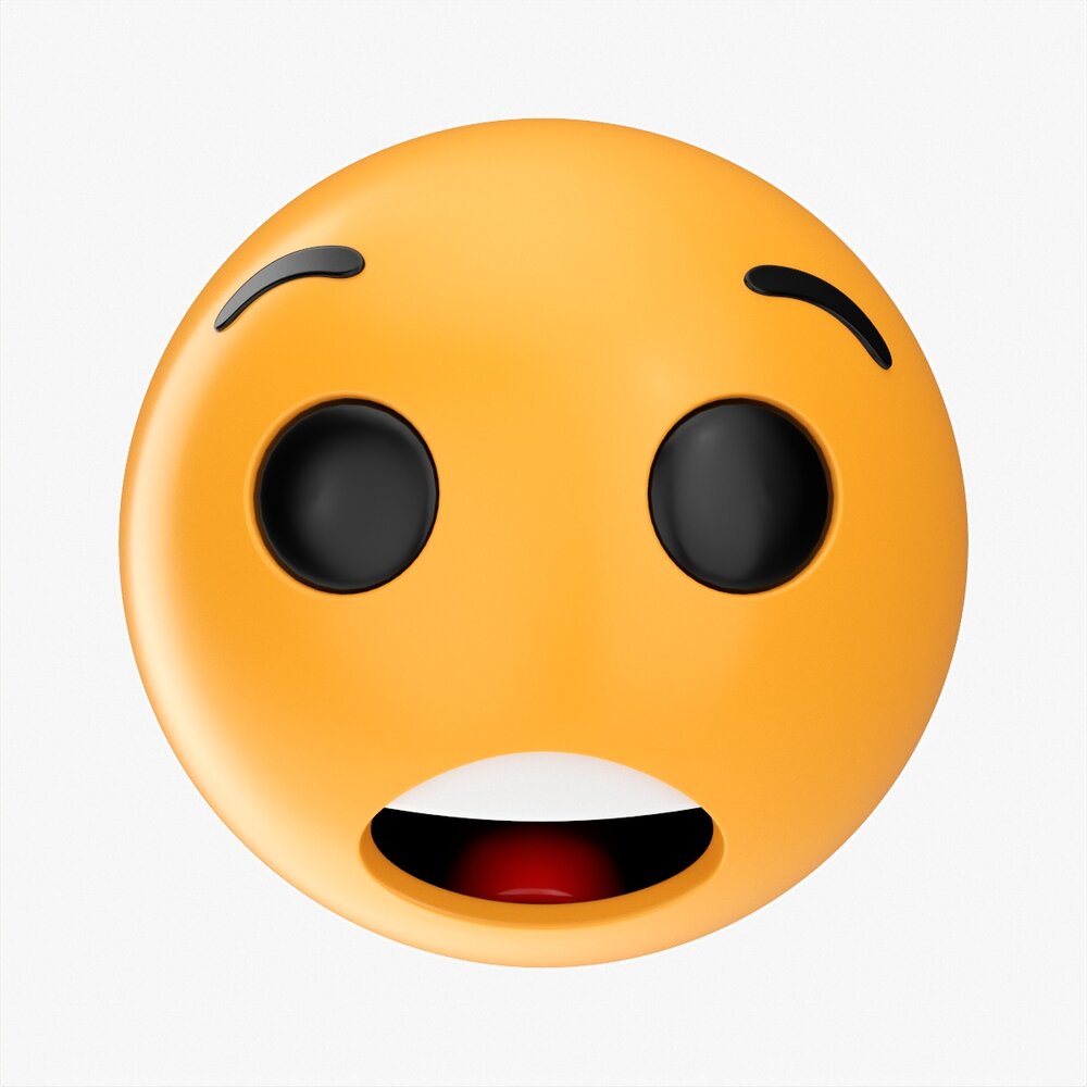 Fearful Emoji Icon 3D model - Download Symbols on 3DModels.org
