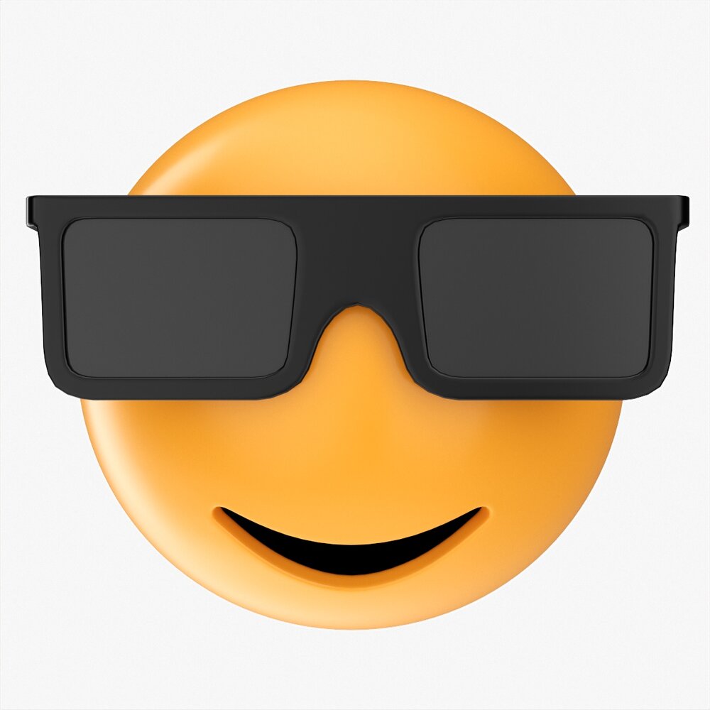 Emoji 076 Smiling With Glasses 3D model - Download Symbols on 3DModels.org