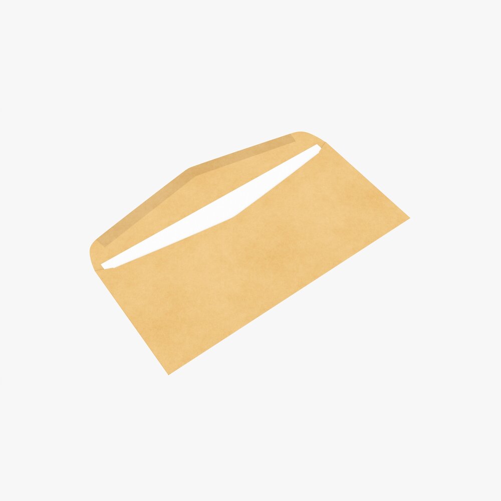 Envelope Mockup 02 Open 3D model - Download Stationery on 3DModels.org