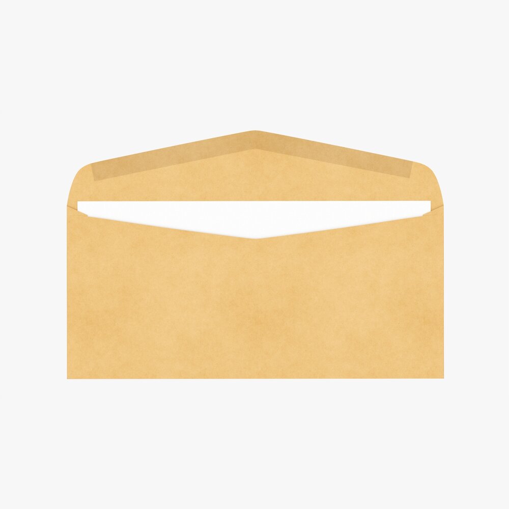 Envelope Mockup 02 Open 3D model - Download Stationery on 3DModels.org