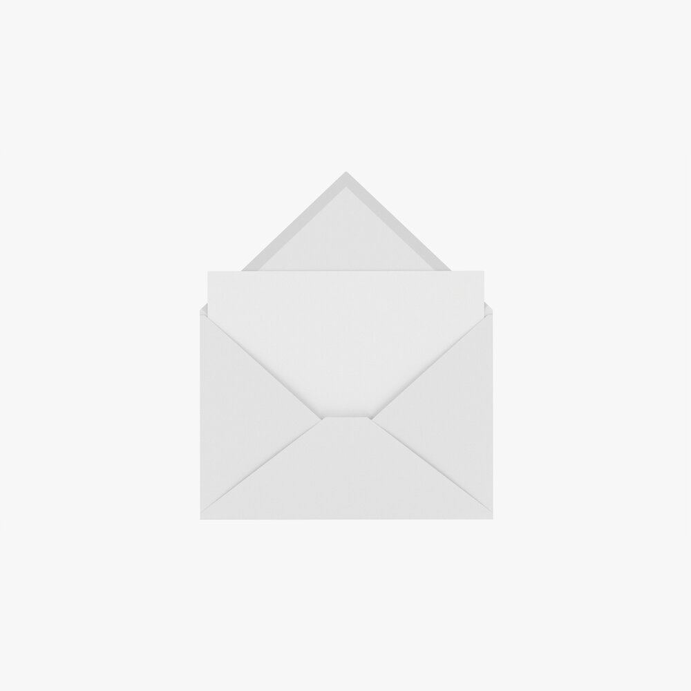 Envelope Mockup 05 Open White 3D model - Download Stationery on ...