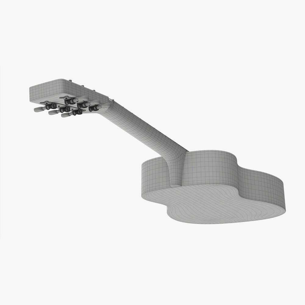 Folk Acoustic Guitar 01 3D model - Download Musical Instruments on ...