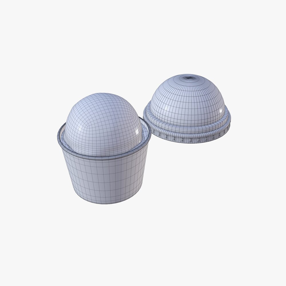 Ice Cream Ball In Plastic Package Box For Mockup 3D model - Download ...