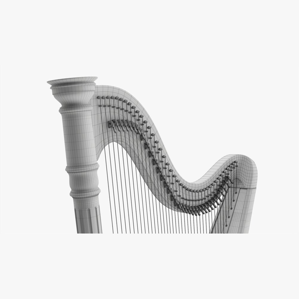 Harp 40-String 02 3D model - Download Musical Instruments on 3DModels.org