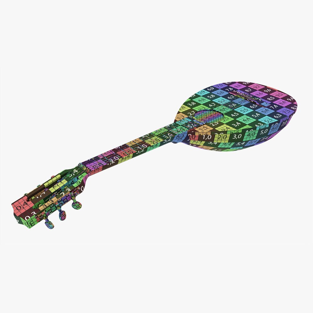 Lute String Instrument 3D model - Download Musical Instruments on ...