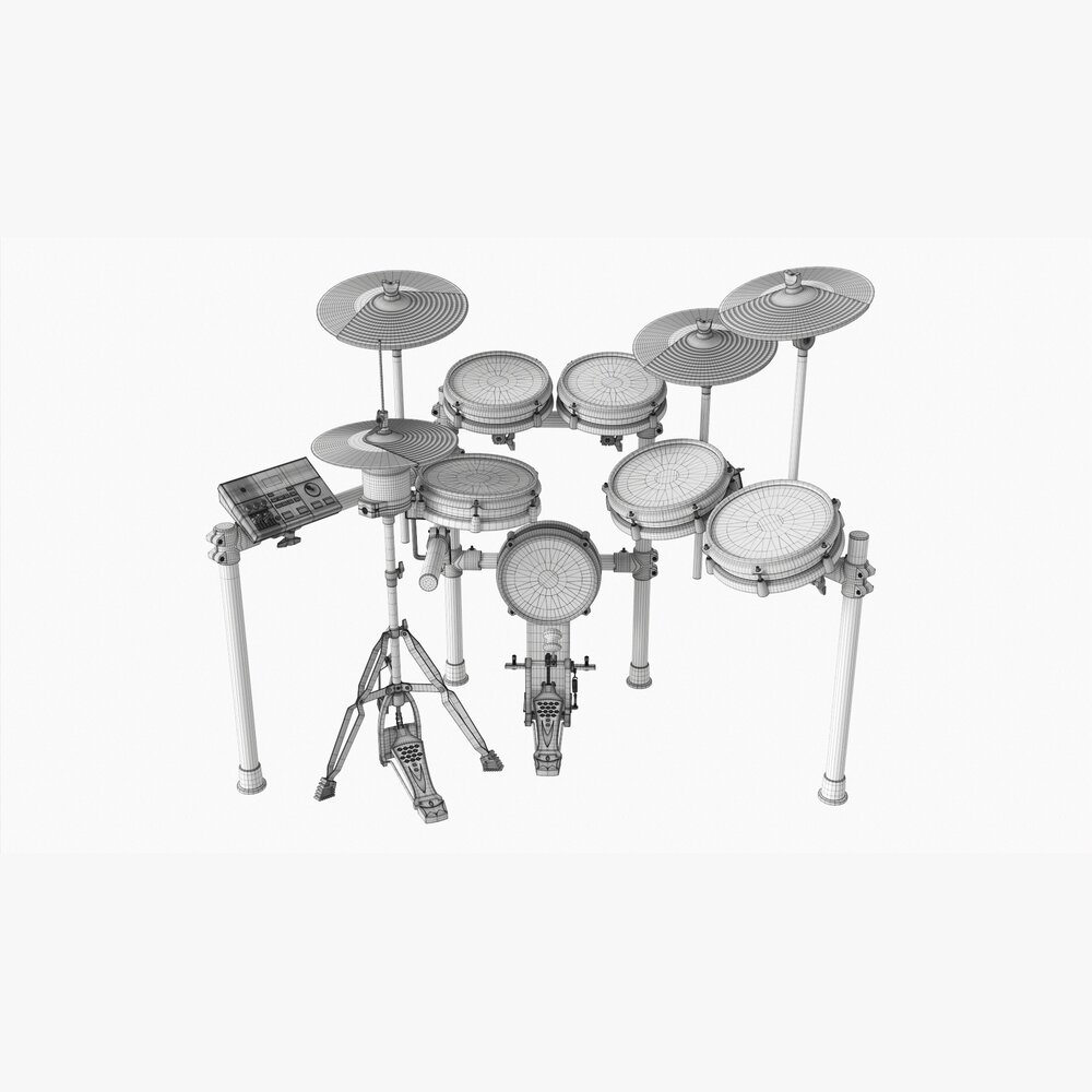 Millenium Mps-850 E-Drum Set 3D model - Download Musical Instruments on ...