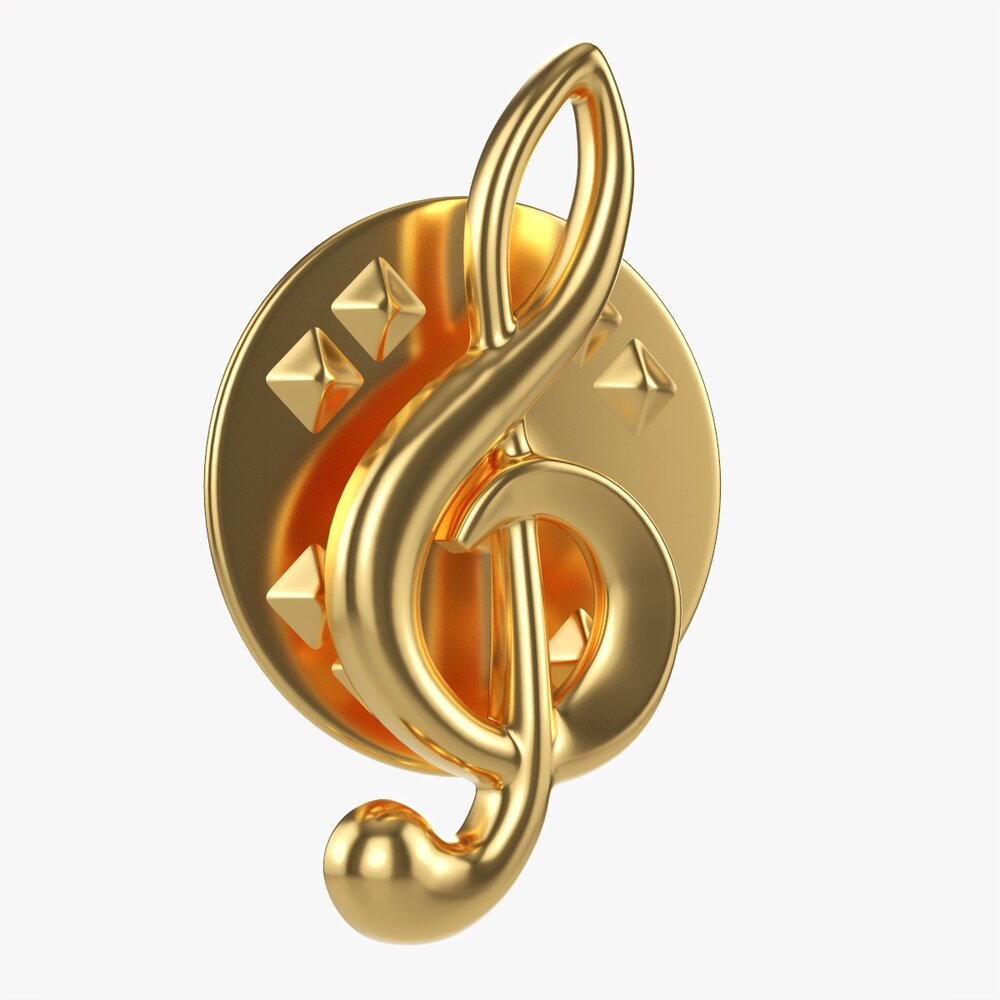 Music Clef Pin 3D model - Download Musical Instruments on 3DModels.org