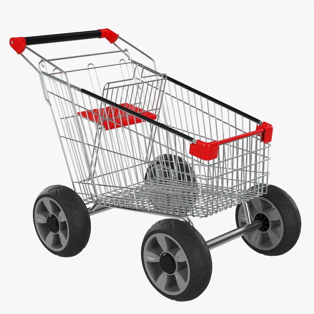Shopping Cart with Large Wheels 3D model - Download Hobbies on 3DModels.org