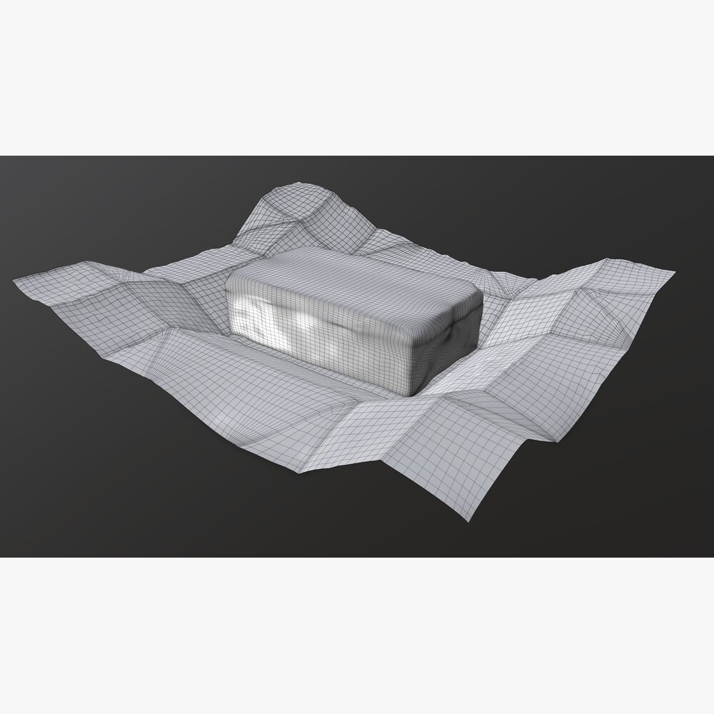 Butter With Paper On Ground 3D model - Download Dairy, Bakery on ...