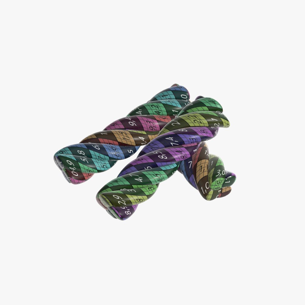 Marshmallows Colorful Candy Spiral Shape 3D model - Download Dessert on ...