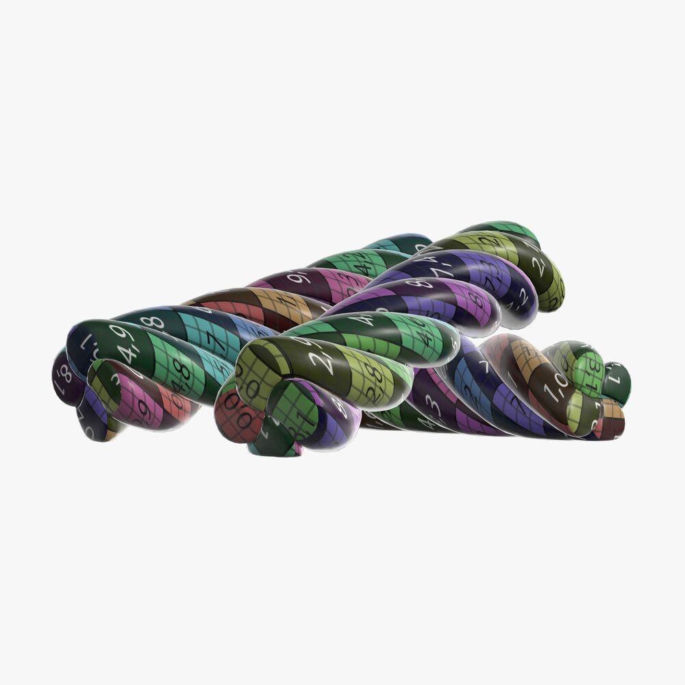 Marshmallows Colorful Candy Spiral Shape 3D model - Download Dessert on ...