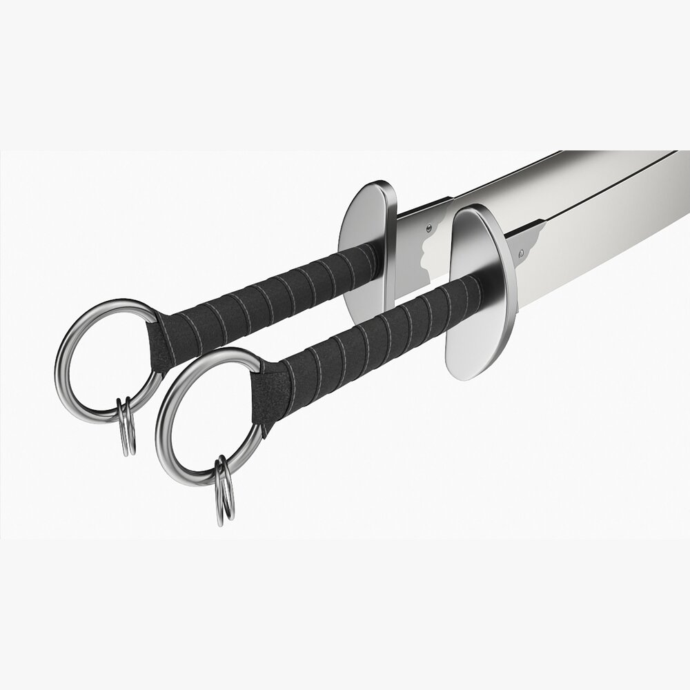 Double Wushu Broadswords 3D model - Download Bladed Weapon on 3DModels.org