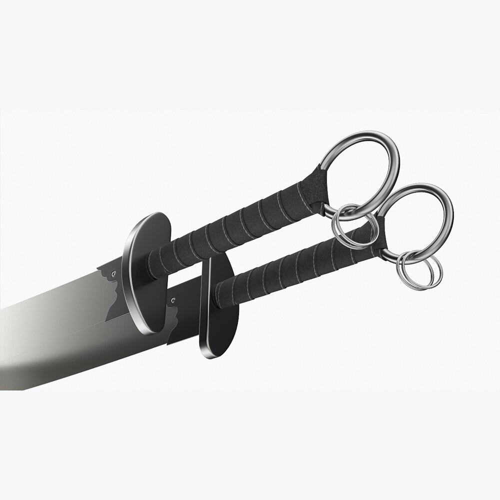 Double Wushu Broadswords 3D model - Download Bladed Weapon on 3DModels.org