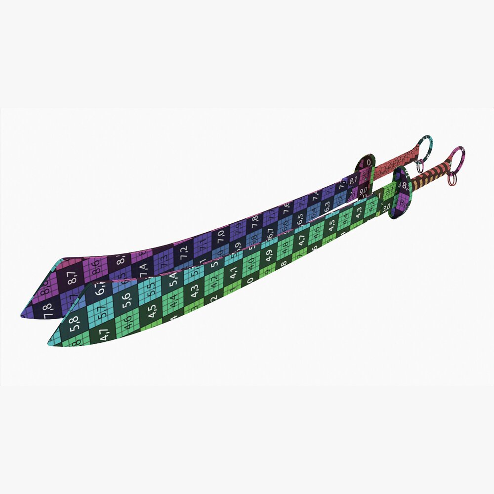 Double Wushu Broadswords 3D model - Download Bladed Weapon on 3DModels.org
