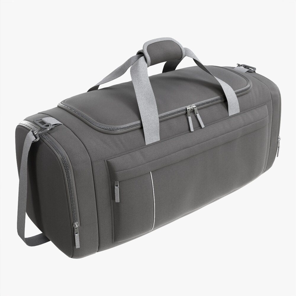 Duffel Travel Sport Bag Dark Gray 3D model - Download Bags on 3DModels.org
