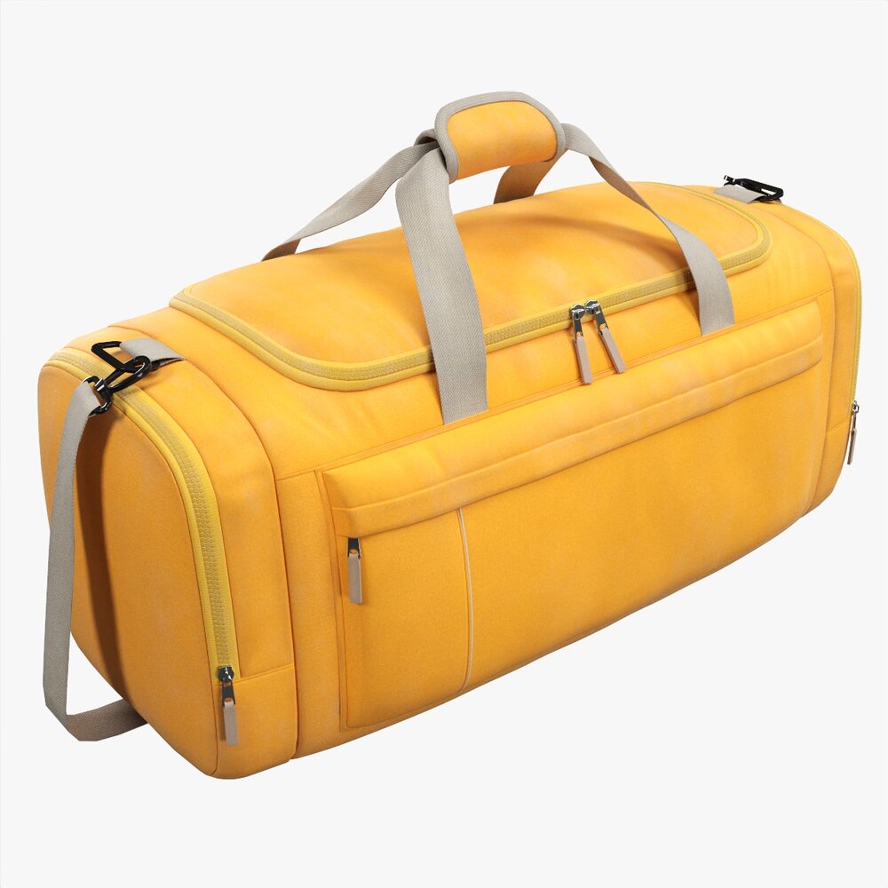 Duffel Travel Sport Bag Yellow 3D model - Download Bags on 3DModels.org