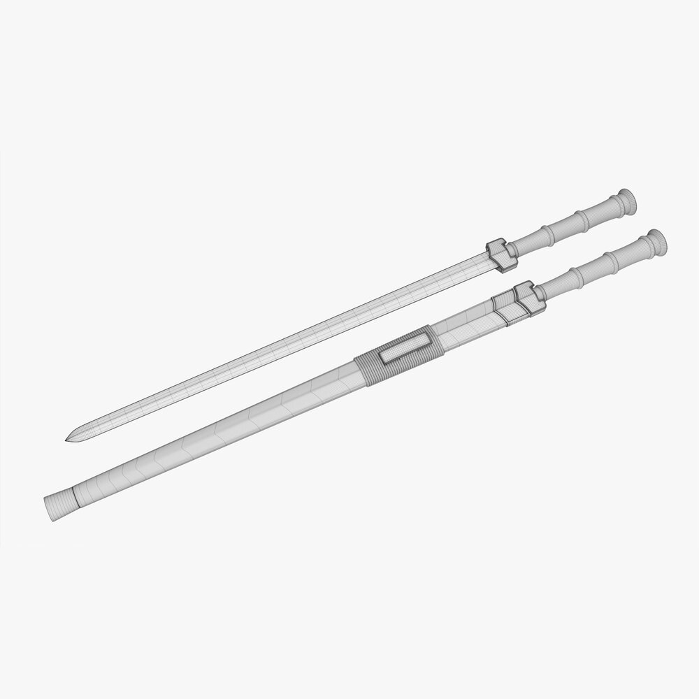 Han Dynastie Yangneng Schwert 3D-Modell - Herunterladen Bladed Weapon ...