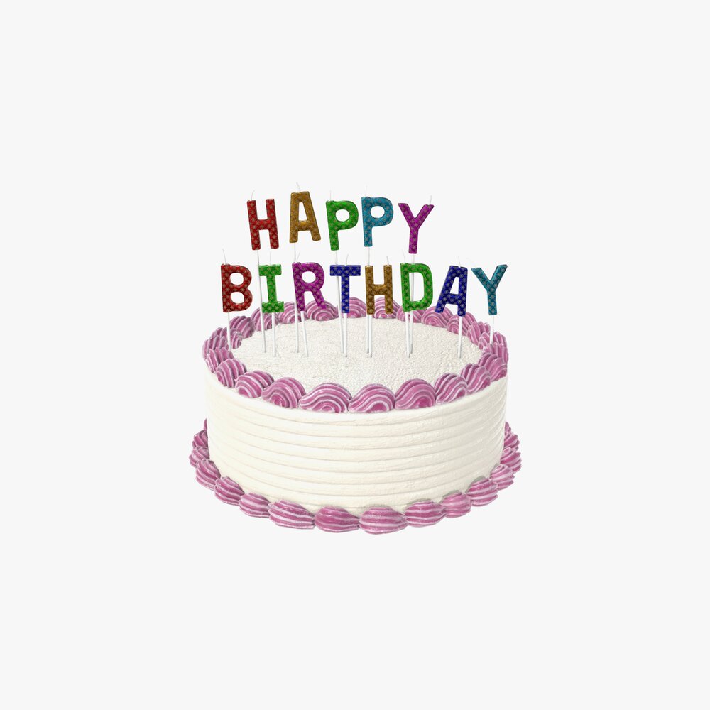 Birthday Cake With Candles 3D model - Download Dessert on 3DModels.org