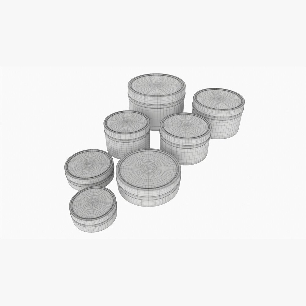 Round Decorative Gift Empty Can Jars Metal 01 Iron 3D model - Download ...