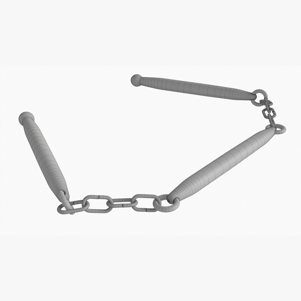 Staff Three Sectional Short Metal 3D model - Download Bladed Weapon on ...