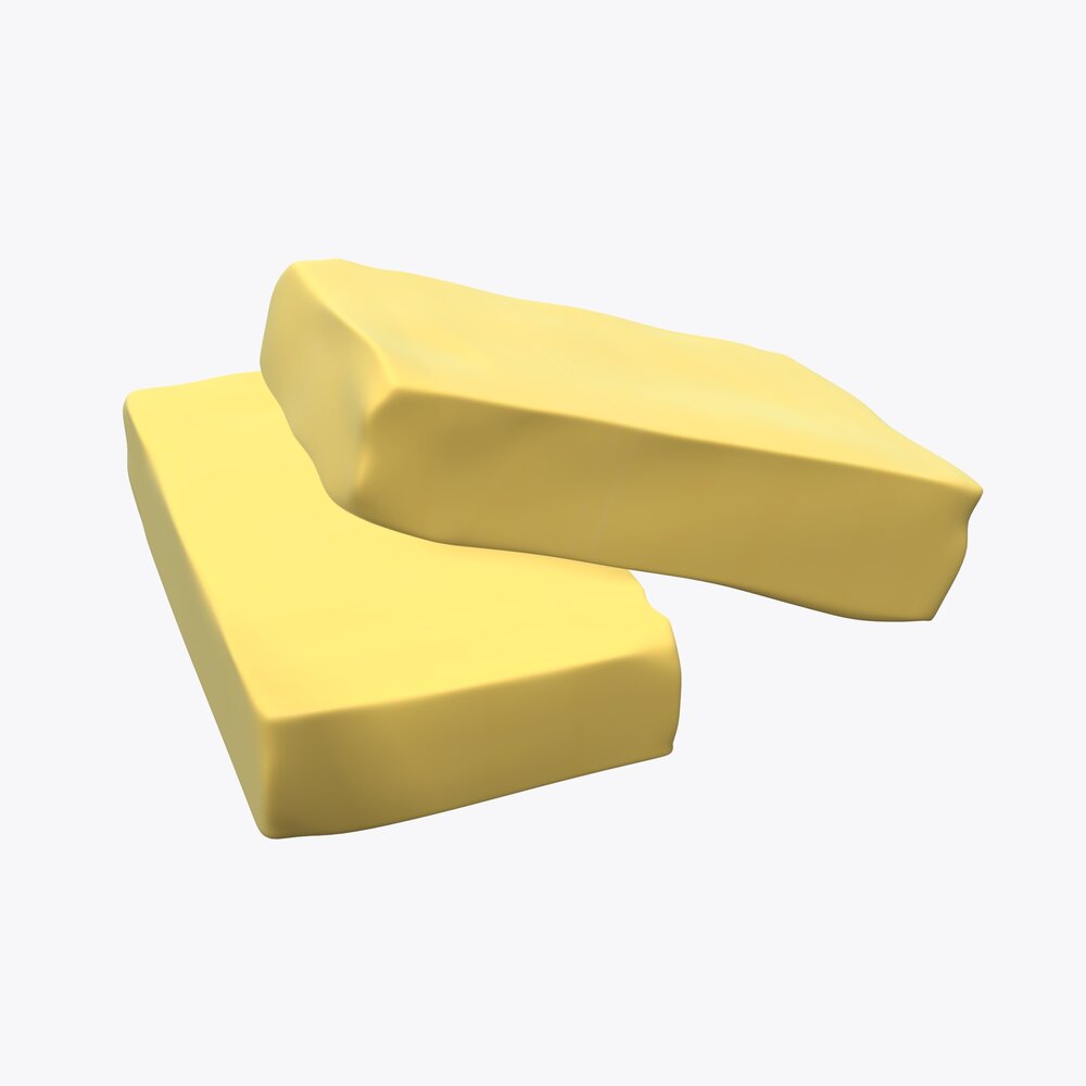 Butter Slices On Ground 3D model - Download Dairy, Bakery on 3DModels.org
