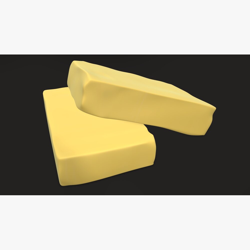 Butter Slices On Ground 3D model - Download Dairy, Bakery on 3DModels.org